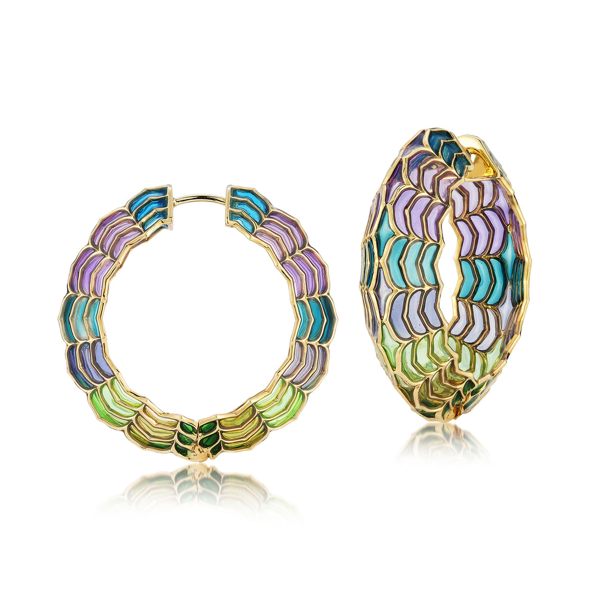 Aura Dreamweaver Big Hoops in Ecstasy | Handcrafted 18K Gold Earrings ...