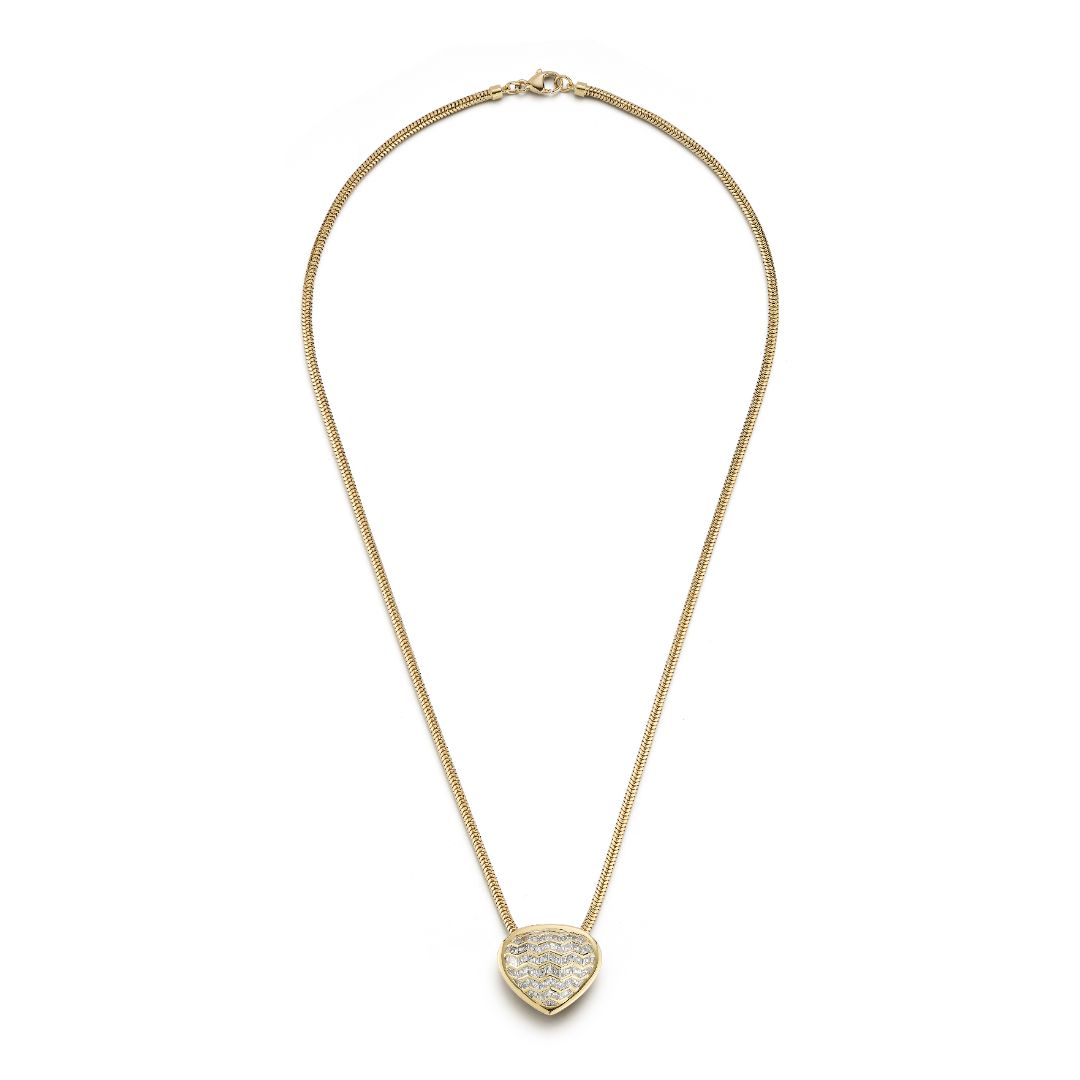 18K Yellow Gold Custom-Cut Diamond Pendant Necklace | Ark Fine Jewelry ...